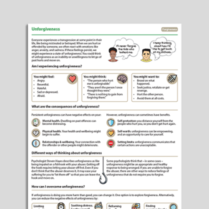 Unforgiveness - Forgiveness Is Not The Only Option | Psychology Tools